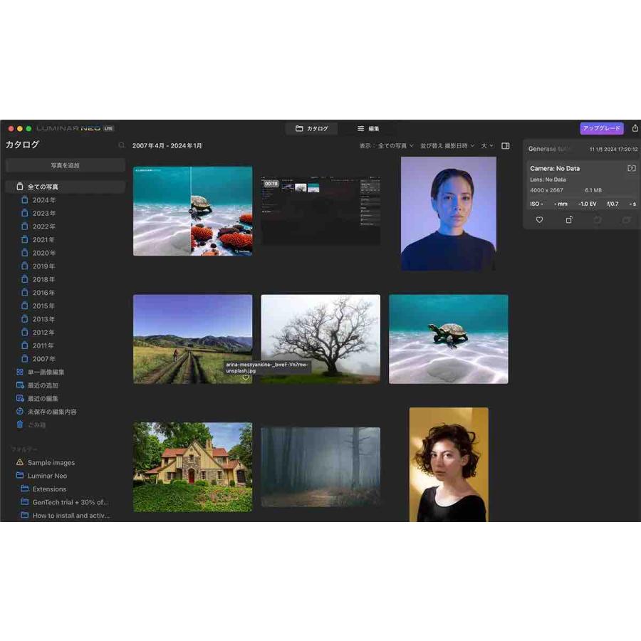 Luminar NEO Lite 永続ライセンス (Windows/Mac対応)【ダウンロード版】/ ルミナー AI駆動のプロ写真編集 日本語 ...