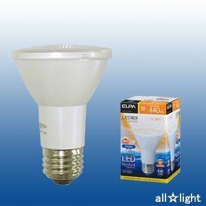 ELPA ELPA エルパボール LED電球 ビームランプタイプ 6.0W 電球色相当 E26口金 440lm 屋内・屋外兼用 外径63mm LDR6L-W-G053 : オールライト ...