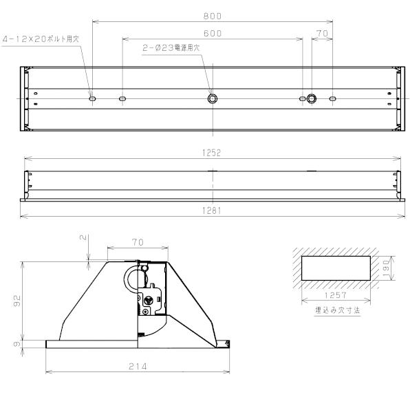 TOSHIBA 東芝 LEDベースライト 防湿・防雨形 埋込形 40タイプ W190 FLR40×2灯省電力タイプ相当 電球色(3000K) LEER-41904W+LEEM-40404L ...