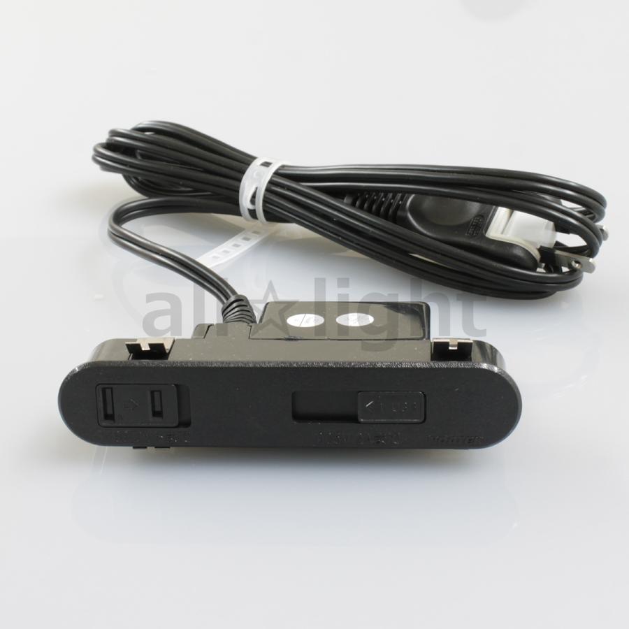 NOATEK ノア 家具用コンセント(什器用) 1ヶ口スライドコンセント USB電源付 黒 VFFコード2m ワンタッチ式 スライドコンセント ...