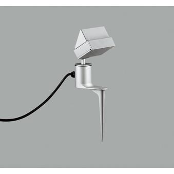 ODELIC ODELIC スパイク式スポットライト LED一体型 白熱灯器具60W相当 5mプラグ付 昼白色 5000K 高演色 防雨型 オプションフード付 マットシルバー ...