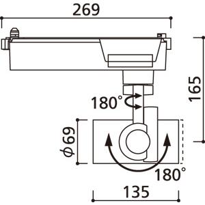 ODELIC ODELIC スポットライト LED一体型 JR12V-50W相当 配線ダクトレール 調光・調色 電球色〜昼白色 2700〜5000K 高演色 Bluetooth オフホワイト ...
