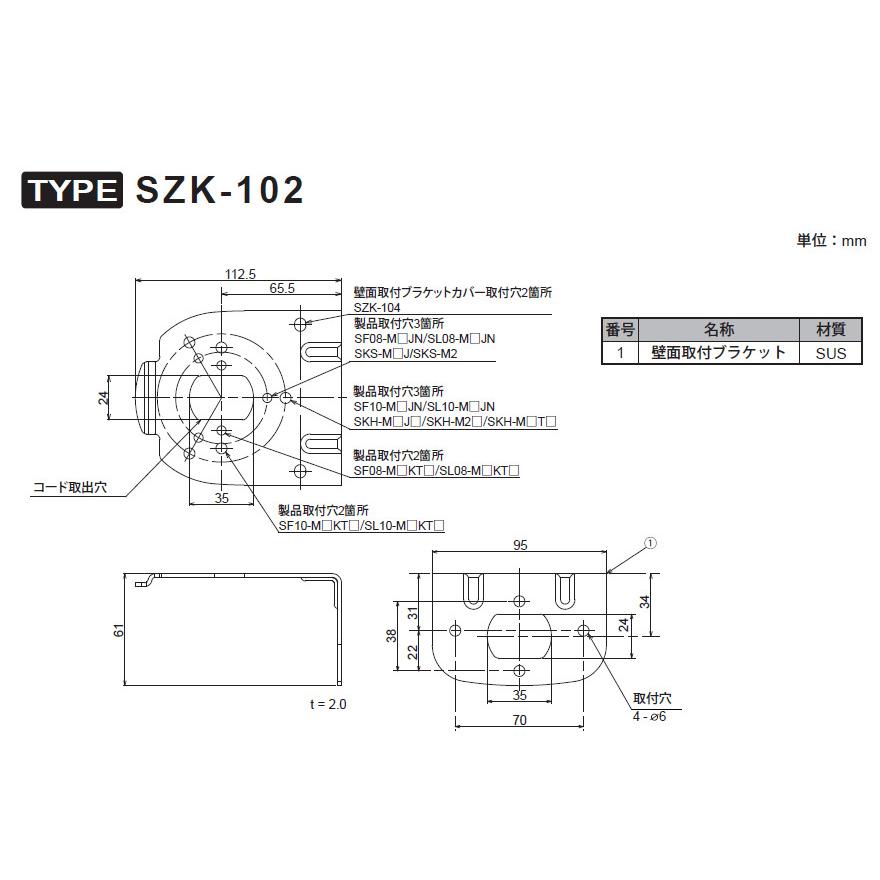 パトライト パトライト 壁面取付ブラケット 回転灯・表示灯用 Φ80mm/Φ100mm用 SZK-102 : オールライト Yahoo!店 - 通販 - Yahoo!ショッピング