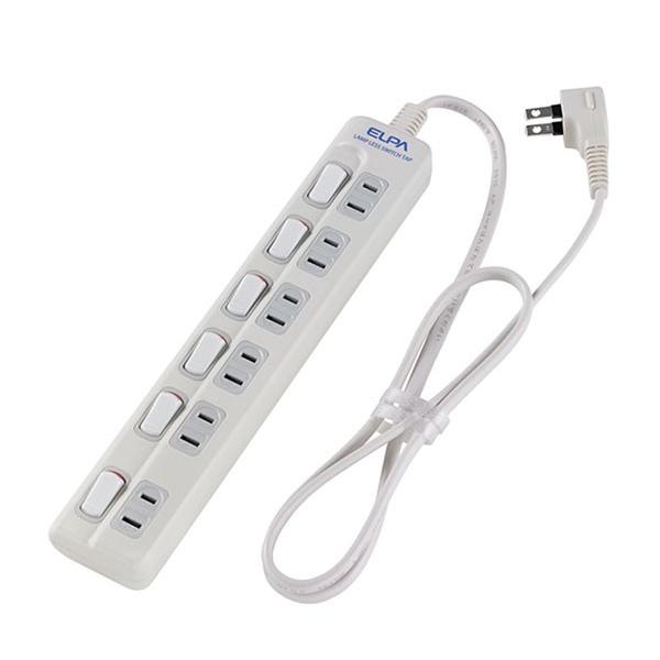 ELPA ELPA スイッチ付タップ 6個口 1m ランプなし WLS-610EB(W) : オールライト Yahoo!店 - 通販 - Yahoo!ショッピング