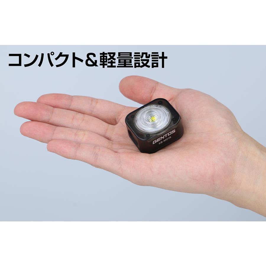 GENTOS XBシリーズ 小型バイクライト USB充電式 高輝度チップタイプ白色LED IPX4 最大200lm USBケーブル(Type-C)付 XB-M01R : xbm01r ...