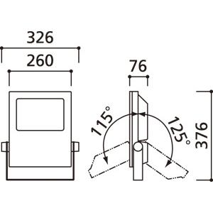 ODELIC ODELIC LEDエクステリアスポットライト スクエアライト 水銀灯400W相当 屋外用 拡散 防雨型 マットシルバー 昼白色 LED一体型 XG454017 : オールライト ...