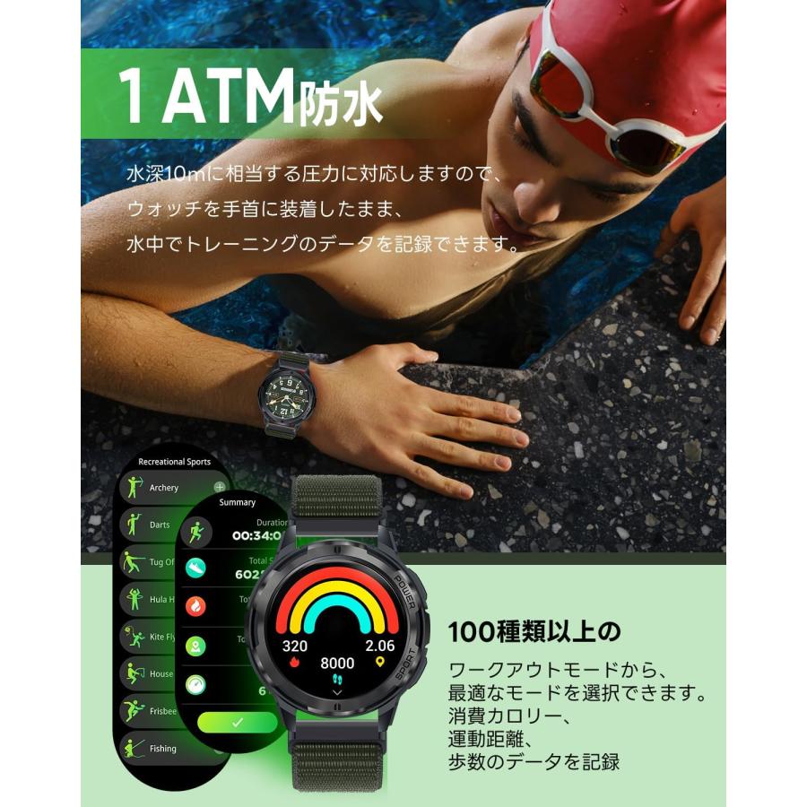 FOSMET H5 スマートウォッチ ブラック AMOLED 1.43 インチ大画面 常時表示 iPhone アンドロイド対応 : オール・ワンズ - 通販 - Yahoo!ショッピング