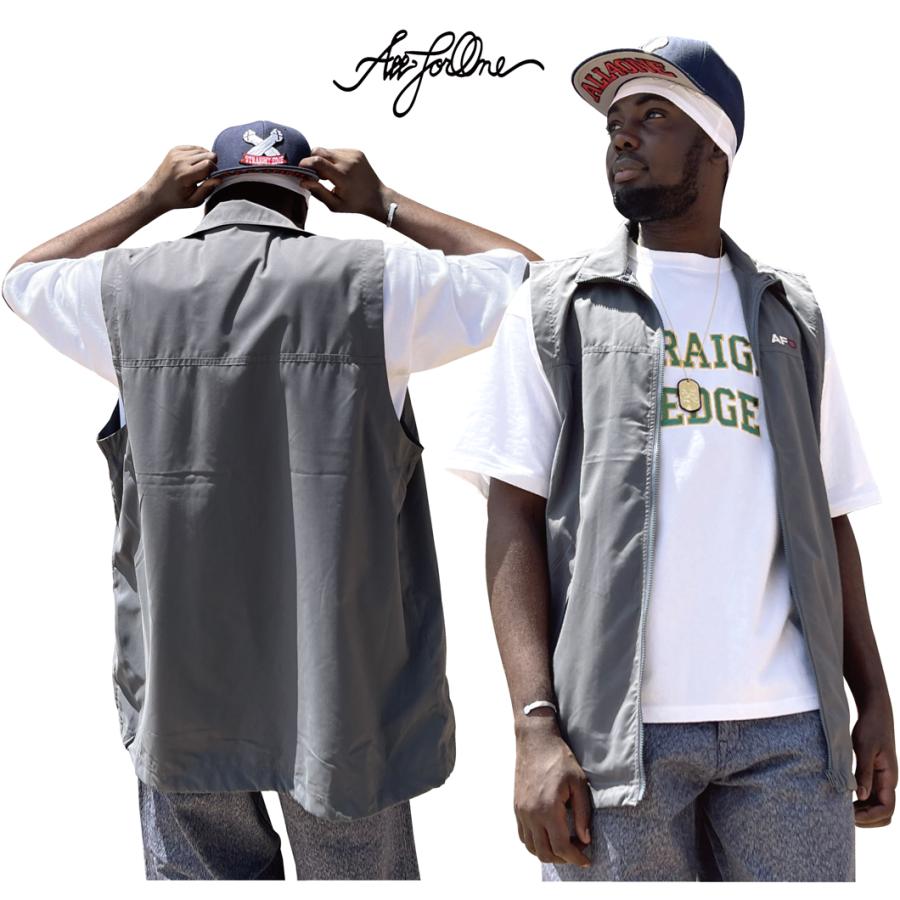 【AFO/UNISEX】NYLON VEST【 CHARCOAL / BLACK BEIGE 】ナイロン ベスト チョッキ ...