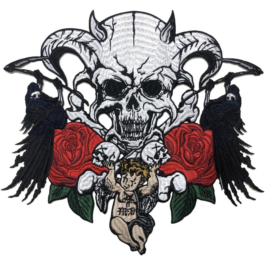 【AFO】DEATH ANGEL wappen デスエンジェル ワッペン 300mm x 275mm【ゆうパケット対象】エンジェル 堕天使 ...