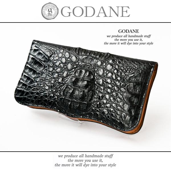ゴダン GODANE クロコダイル革 カイマン（ヘッド部）長財布 ロングウォレット ギフト 誕生日 プレゼント クリスマス 成人式 TK ...