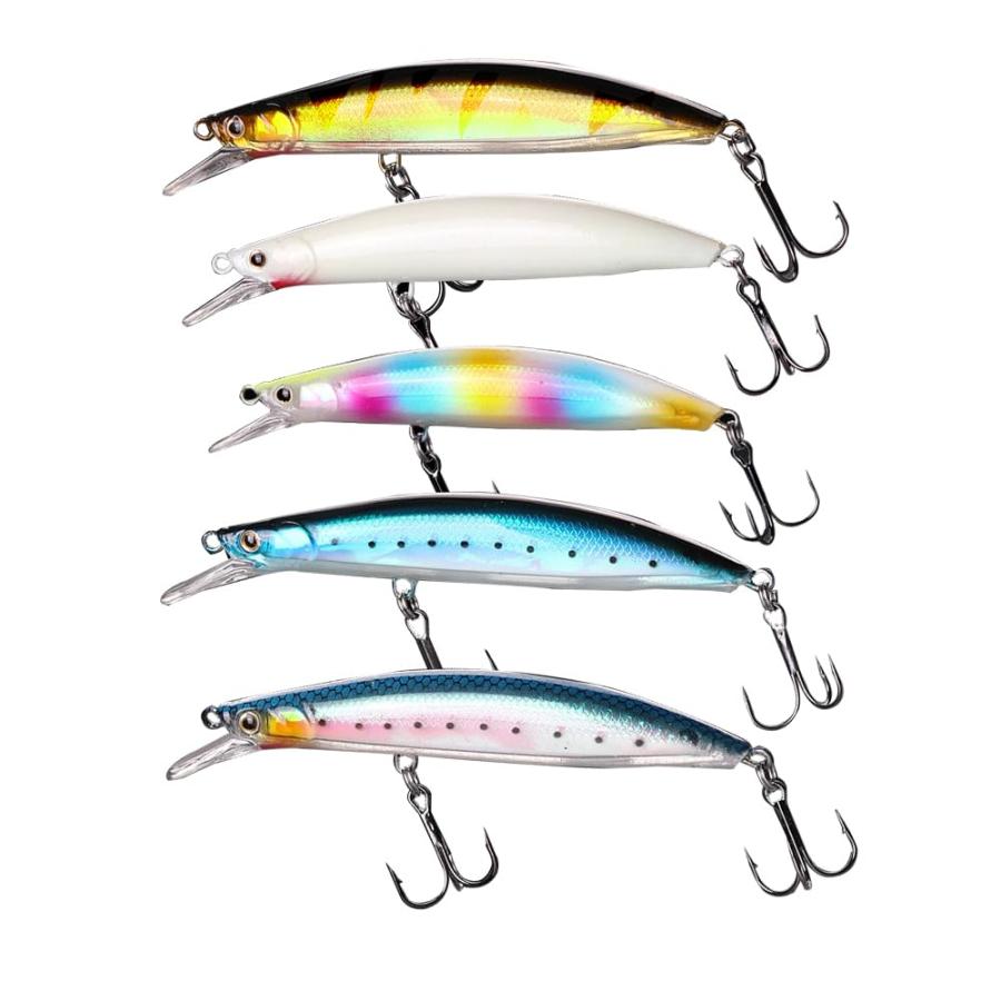 LIKENNY フローティングミノー ルアー ルアーセット釣りセット 釣り針 ミノー シーバス ヒラメ 青嵐ルアー 夜光 バス釣り 表層 フ : 20241111204043-00371 ...