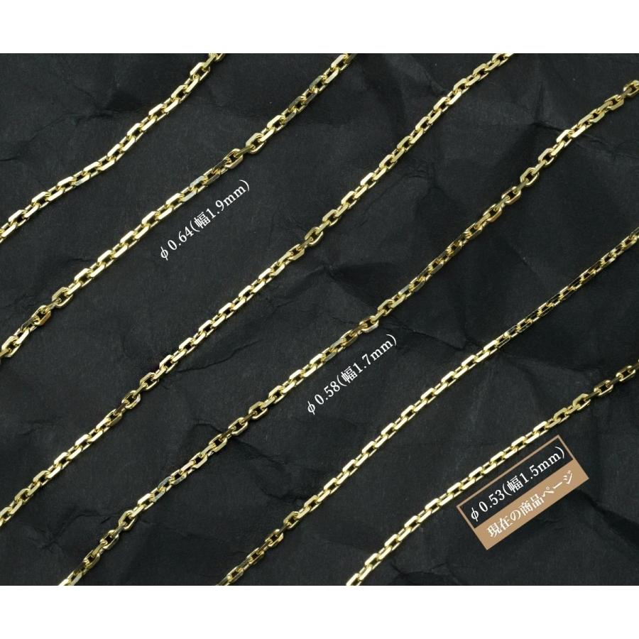 k18ネックレス K18 イエローゴールド メンズ 男性 カットアズキチェーン 幅1.5mm チェーン 60cm/ プレゼント ギフト gold necklace : ハワイアンジュエリー ...