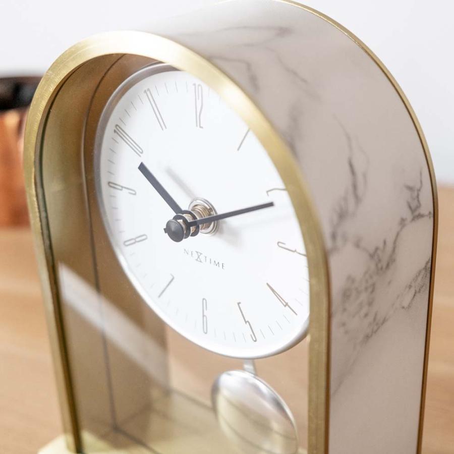 置時計 振り子時計 NEXTIME ネクスタイム テーブルクロック Marble Pendulum ホワイト / NXT-J027 デスクトップ JAPANDI COLLECTION : ア ...