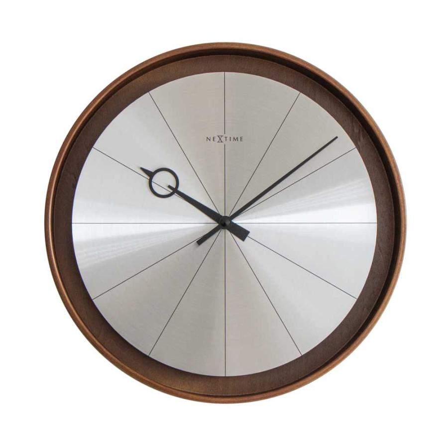 壁時計 掛時計 NEXTIME ネクスタイム ウォールクロック Disk AL シルバー / NXT-J043 アルミヘアライン ウッド ...
