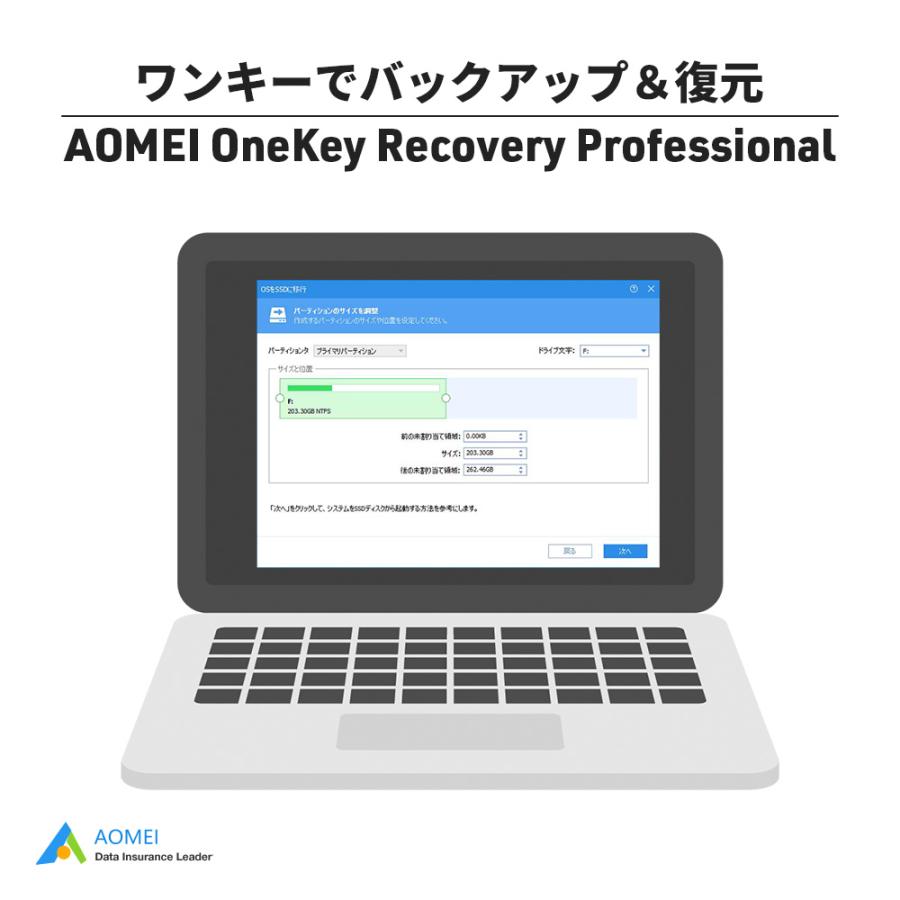 バックアップ＆復元ソフト AOMEI OneKey Recovery Professional 永久ライセンス版 【ダウンロード版】 : sw ...