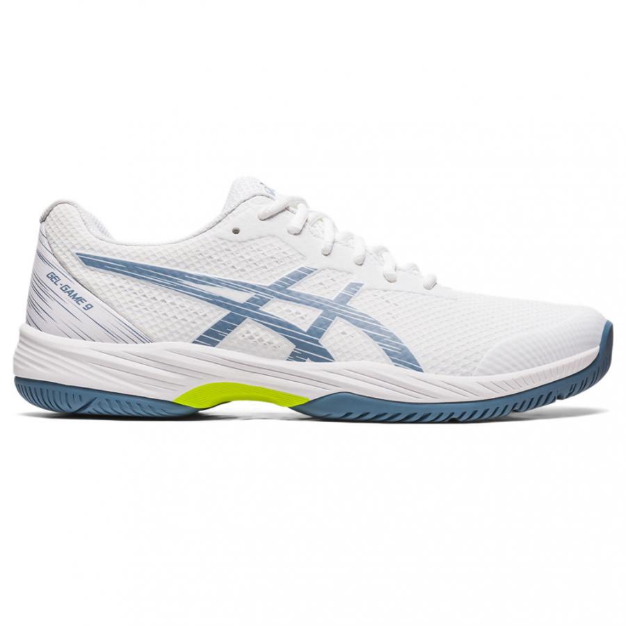 ASICS（アシックス） GEL-GAME 9 ゲルゲーム 9 1041A337 メンズ テニス オールコート用シューズ ： ホワイト×ブルー ...