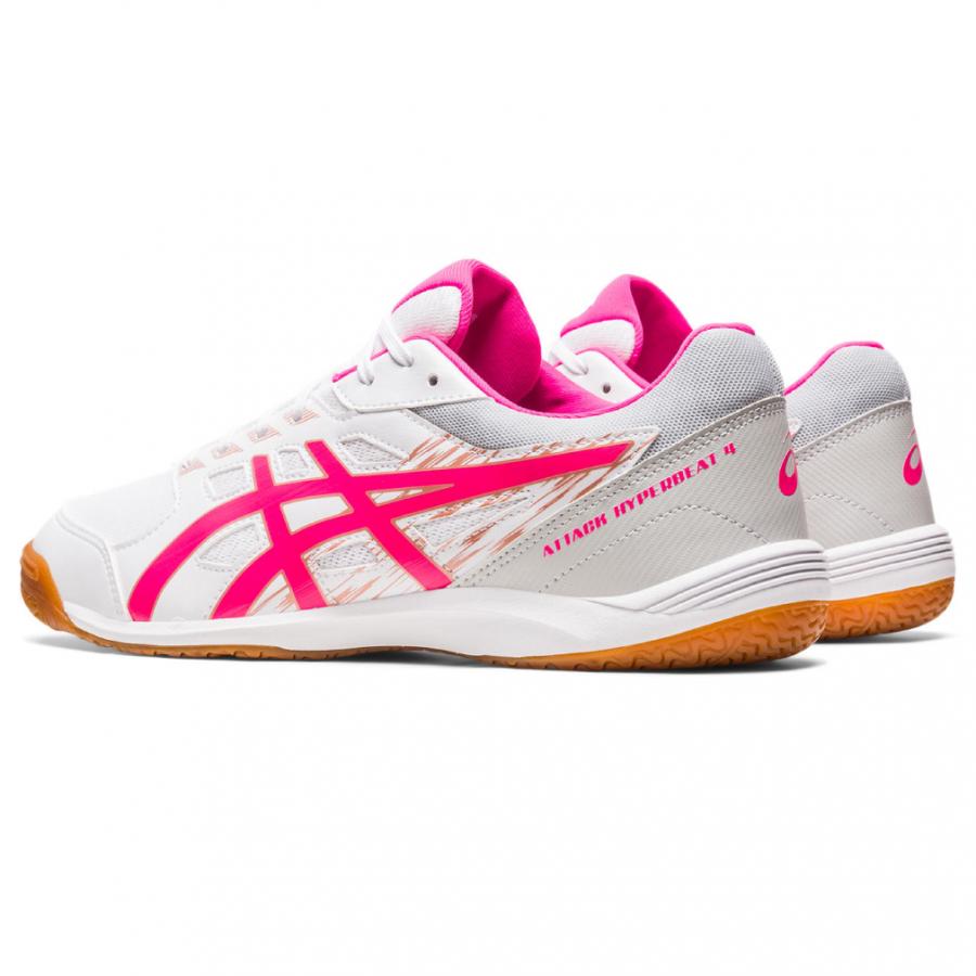 アシックス ATTACK HYPERBEAT 4 アタック ハイパービート 4 1073A056 メンズ レディス 卓球 シューズ 2E : ホワイト×ピンク asics ...