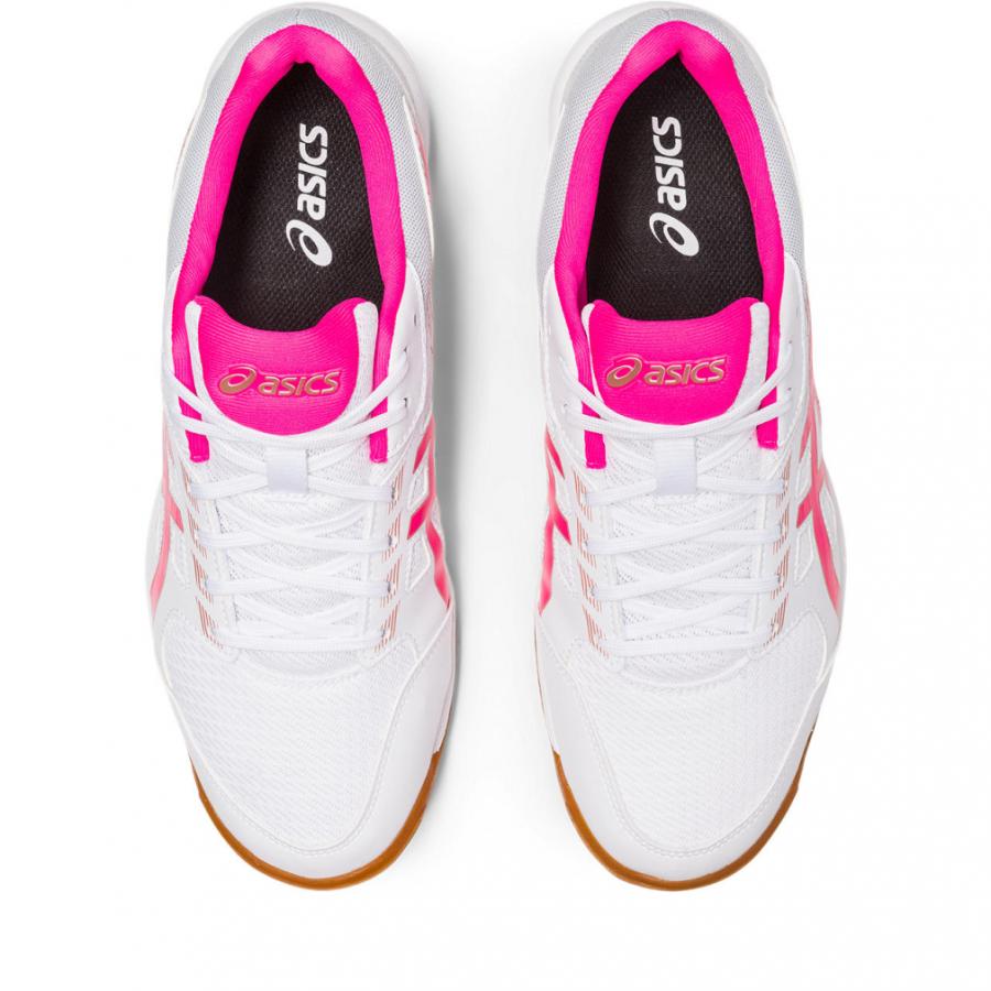 アシックス ATTACK HYPERBEAT 4 アタック ハイパービート 4 1073A056 メンズ レディス 卓球 シューズ 2E : ホワイト×ピンク asics ...