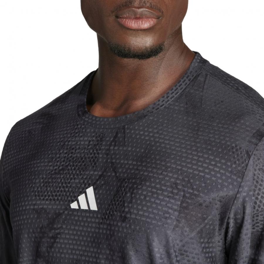 adidas（アディダス） メンズ 陸上/ランニング Ultimateadidas 総柄プリント長袖Tシャツ IL7197 : ブラック ...