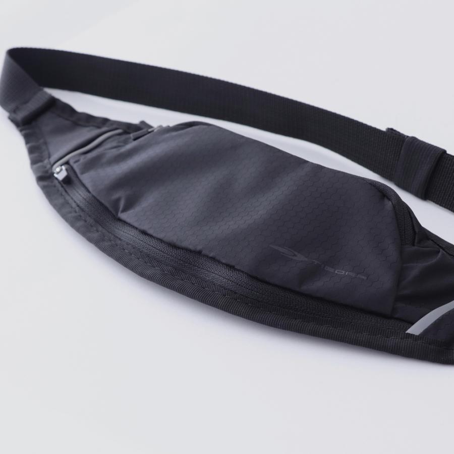 TIGORA ティゴラ 陸上 高強度 撥水生地 ポリ ランニング ウエストバッグ ウエストベルト TRウエストB L BK : ブラック ...