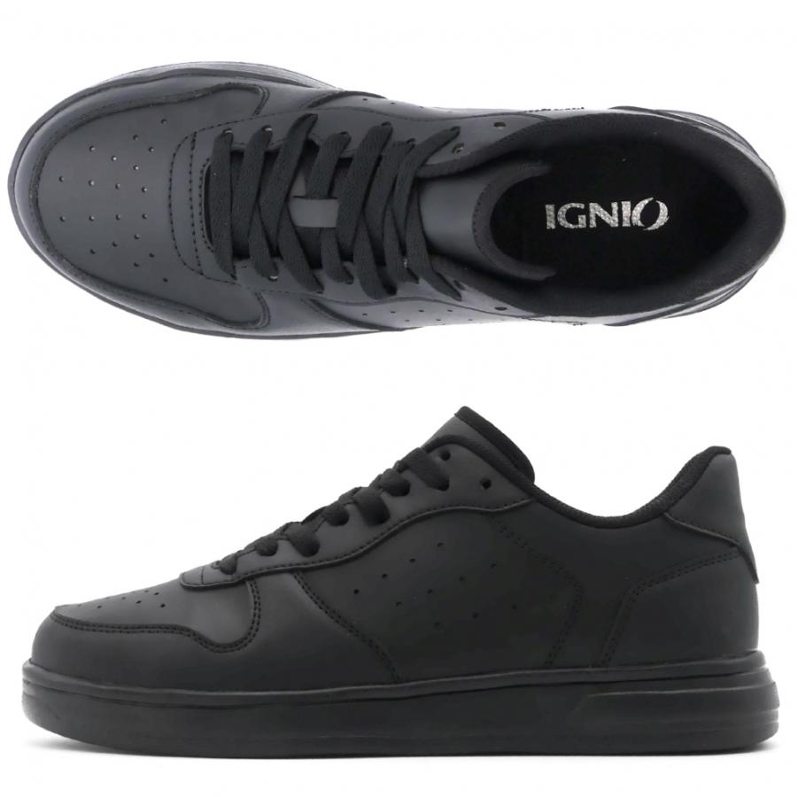IGNIO イグニオ 防水軽量クッションスニーカー IGC1023 スニーカー ： ブラック : アルペングループヤフー店 - 通販 - Yahoo!ショッピング