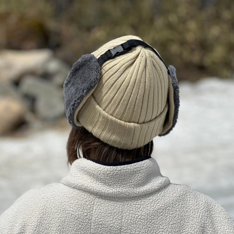 EVISU エビス メンズ ニット帽 RIB FLAP 4400427 ebs : アルペン EVISU エビス メンズ ニット帽 RIB FLAP 4400427 ebs : アルペン