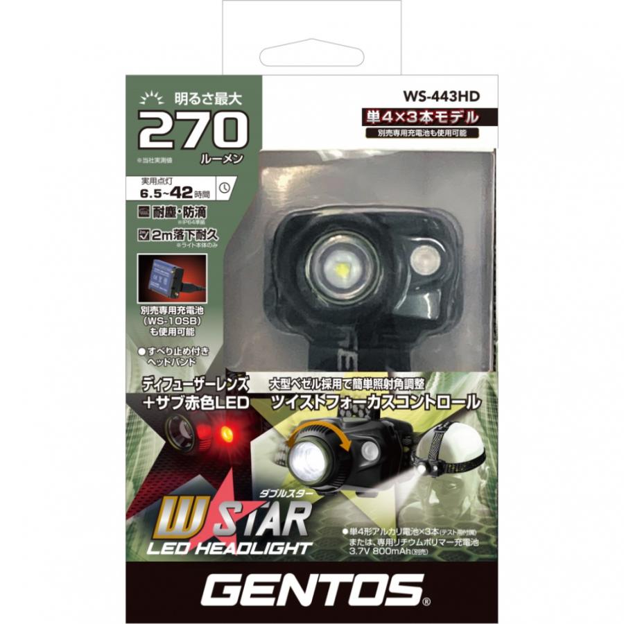 ジェントス 乾電池式 コンパクトヘッドライト WS-443HD トレッキング ヘッドライト : ブラック GENTOS :7842981402:アルペングループヤフー店 - 通販 ...