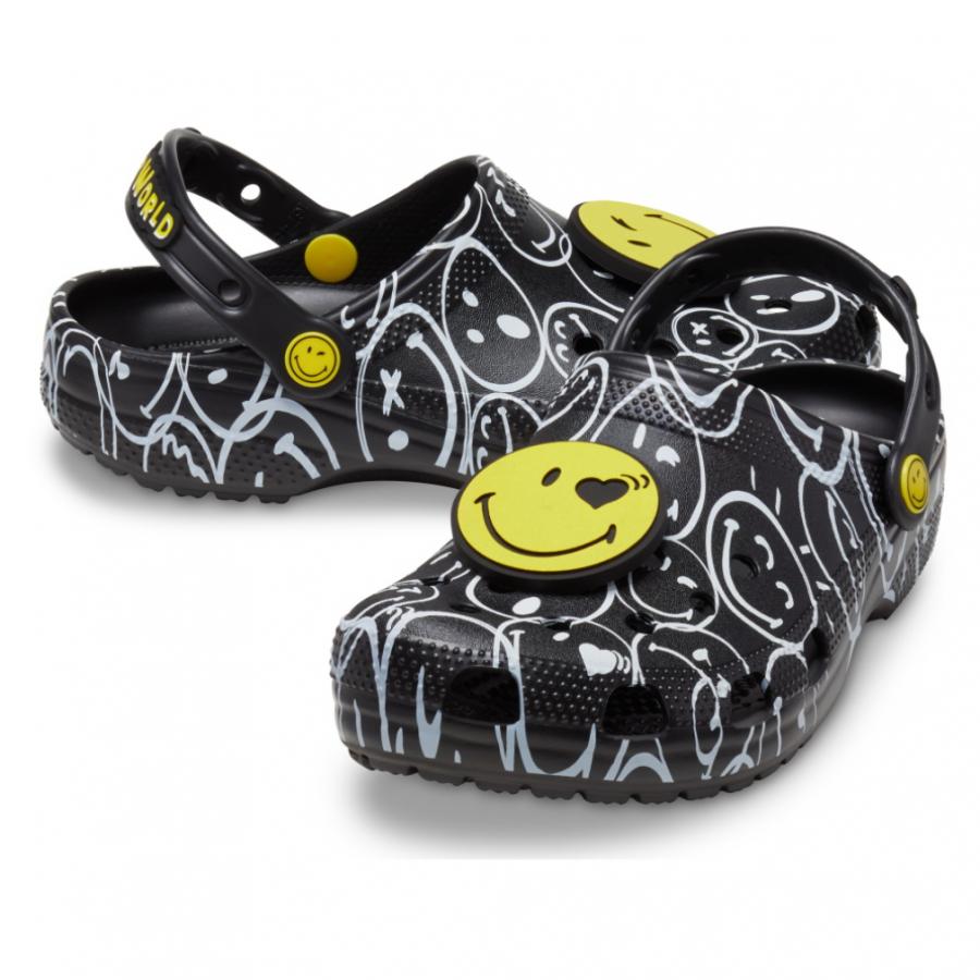 crocs（クロックス） Classic 2022 Smiley Clog 207971-0C4 クロッグサンダル : ブラック : アルペン ...