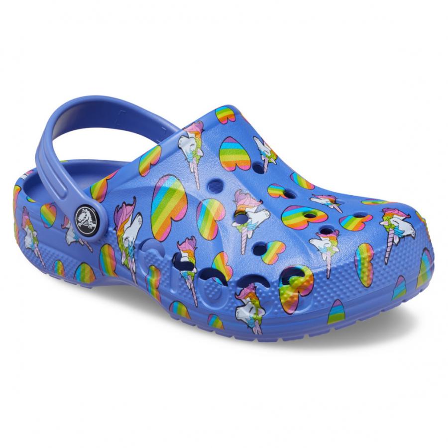 crocs クロックス キッズ バヤ プリンテッド クロッグ 207657-4RV ジュニア 子供 クロッグサンダル : ブルーバイオレット ...