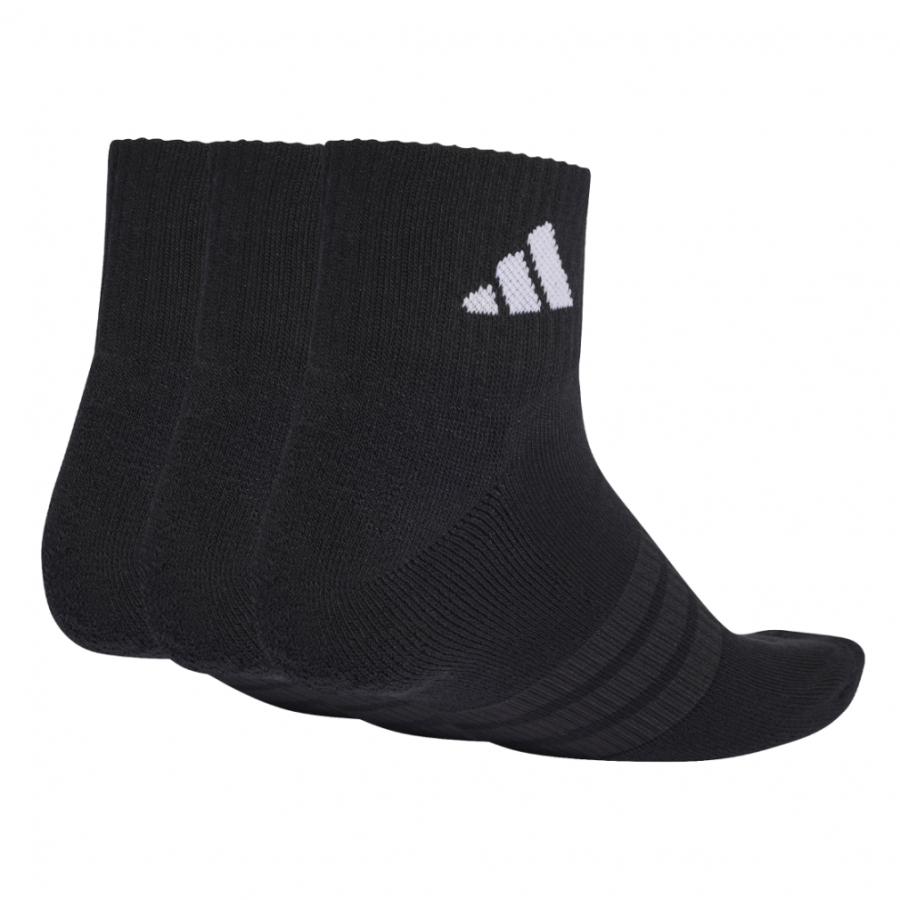 adidas（アディダス） ソックス 靴下 クッション スポーツウェア アンクルソックス 3足組 KC9633 ： ブラック : アルペン ...