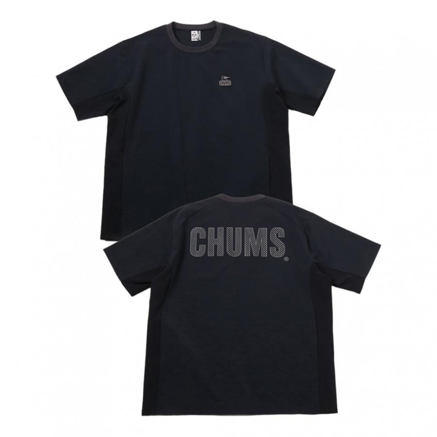 CHUMS 2025春夏 チャムス メンズ アウトドア 半袖Tシャツ Airtrail Stretch T-Shirt CH01-2580 K001 : ブラック : アルペングループヤフー店 ...