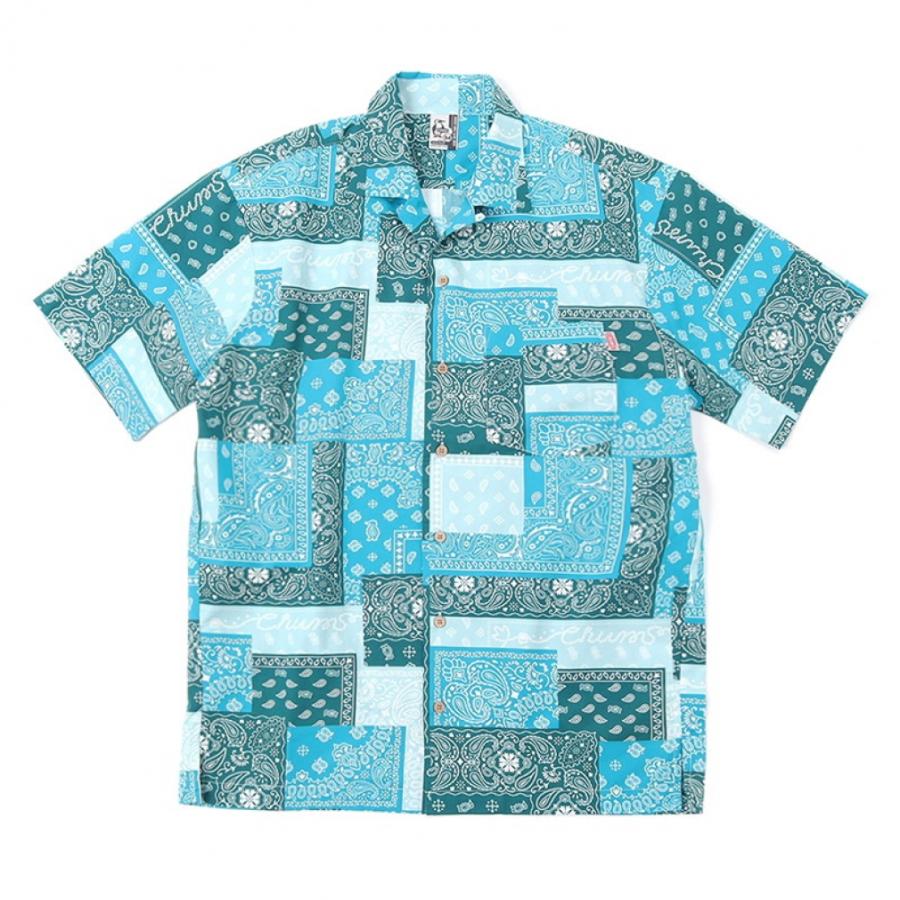 CHUMS チャムス メンズ アウトドア 半袖シャツ チャムロハシャツ CH02-1105 Z282 : グリーン×ターコイズブルー : アルペングループヤフー店 - 通販 - Yahoo ...