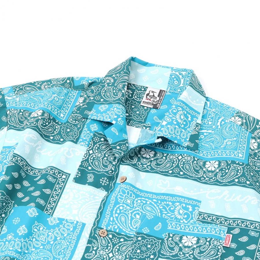 CHUMS チャムス メンズ アウトドア 半袖シャツ チャムロハシャツ CH02-1105 Z282 : グリーン×ターコイズブルー : アルペングループヤフー店 - 通販 - Yahoo ...