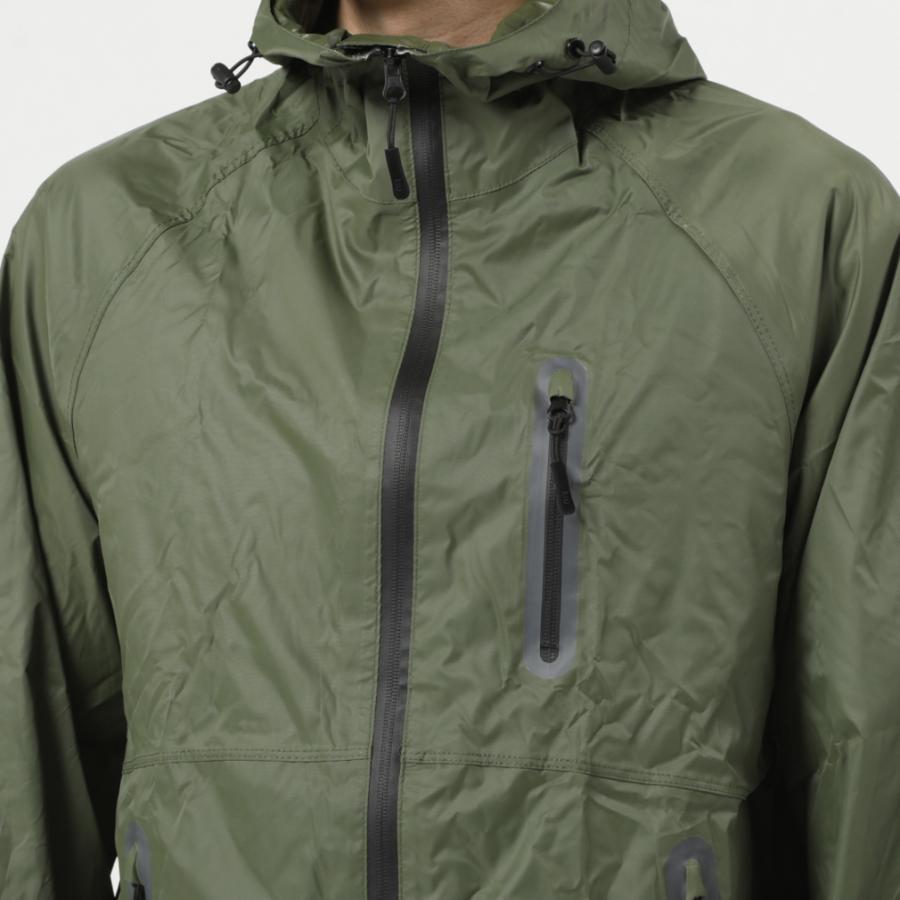 キウ アウトドア レインウェア レインジップアップ K116-906 : カーキ KiU : 9236670133 : アルペングループヤフー店 - 通販 - Yahoo!ショッピング