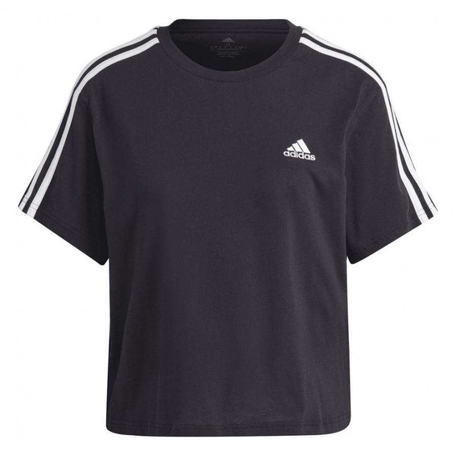 アディダス レディース 半袖 Tシャツ エッセンシャルズ スリーストライプス シングル ジャージー クロップトップ ENK78 HR4915 ...