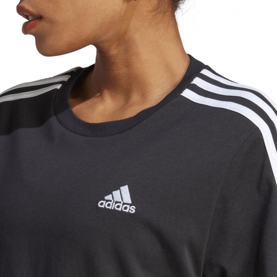 adidas（アディダス） レディース 半袖 Tシャツ エッセンシャルズ スリーストライプス シングル ジャージー クロップトップ ENK78 ...