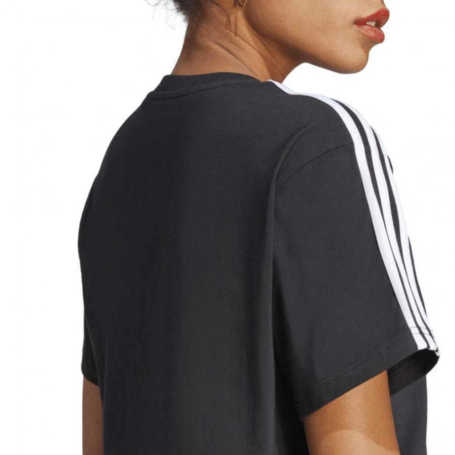 adidas（アディダス） レディース 半袖 Tシャツ エッセンシャルズ スリーストライプス シングル ジャージー クロップトップ ENK78 ...