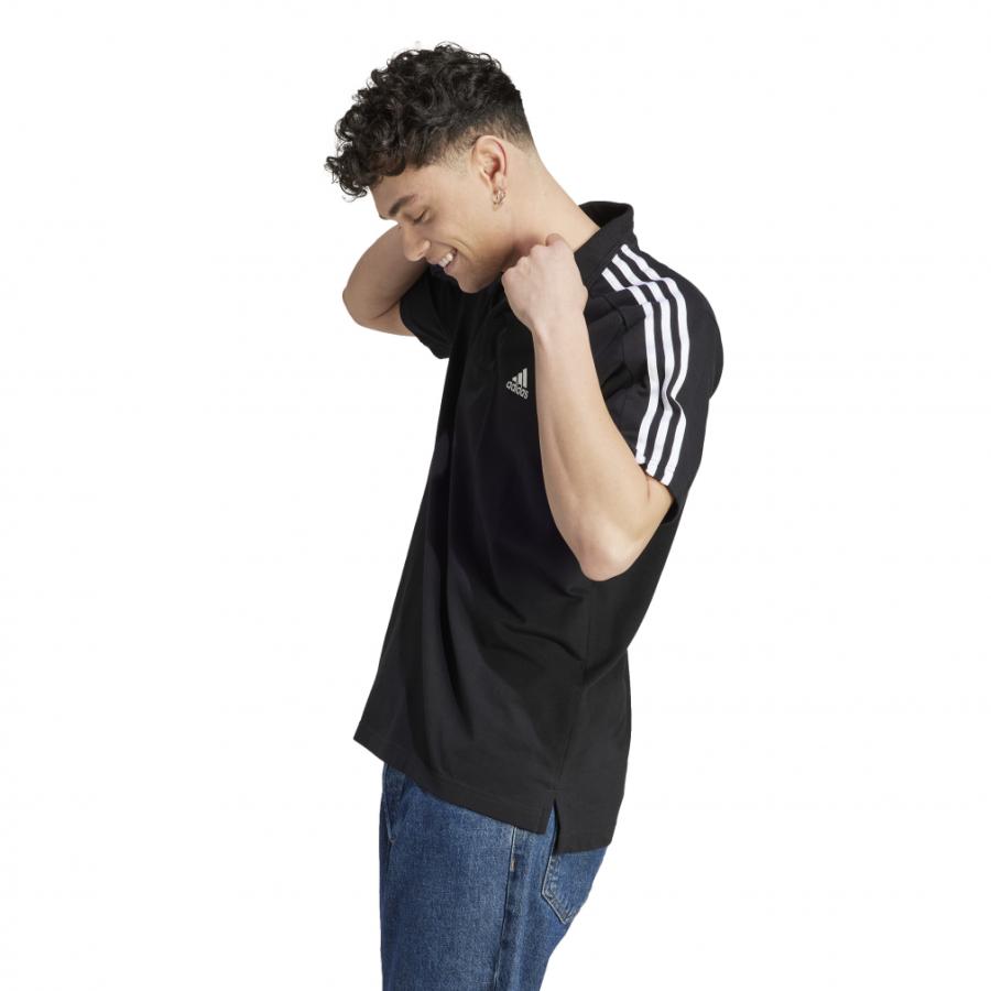 adidas（アディダス） メンズ 半袖 ポロシャツ エッセンシャルズ ピケ スモールロゴ刺しゅう スリーストライプスポロシャツ ECR20 ...