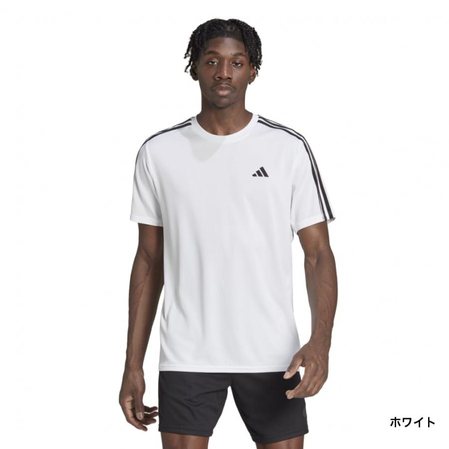 adidas アディダス メンズ 機能Tシャツ トレイン エッセンシャルズ スリーストライプス トレーニング 半袖 Tシャツ BXH41 ...