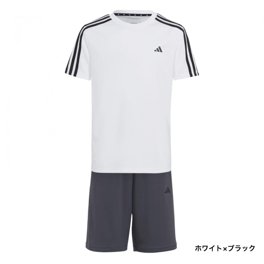 アディダス ジュニア キッズ 子供 Tシャツ ハーフパンツ トレイン エッセンシャルズ AEROREADY スリーストライプス ECM35 ...