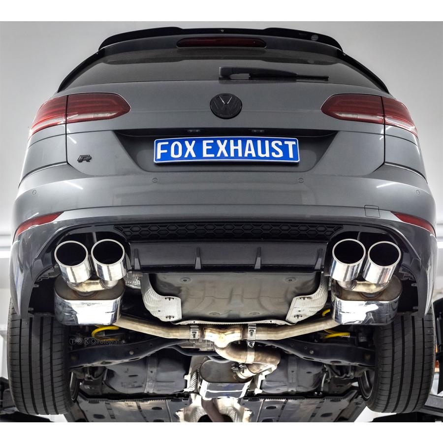 FOX フォックス オールステンレスマフラー（フロント+リアマフラー） VOLKSWAGEN ゴルフ7.5 ヴァリアント R (マイナー後)用 ...