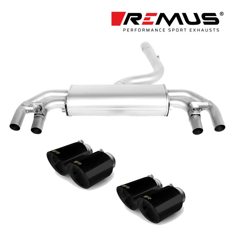 REMUS レムス リアマフラー ゴルフ7 R 後期用 Φ102 アングル ストレートカット ブラック ダブル 左右 (品番：956517 1500+0046 70SGBR) :RE ...