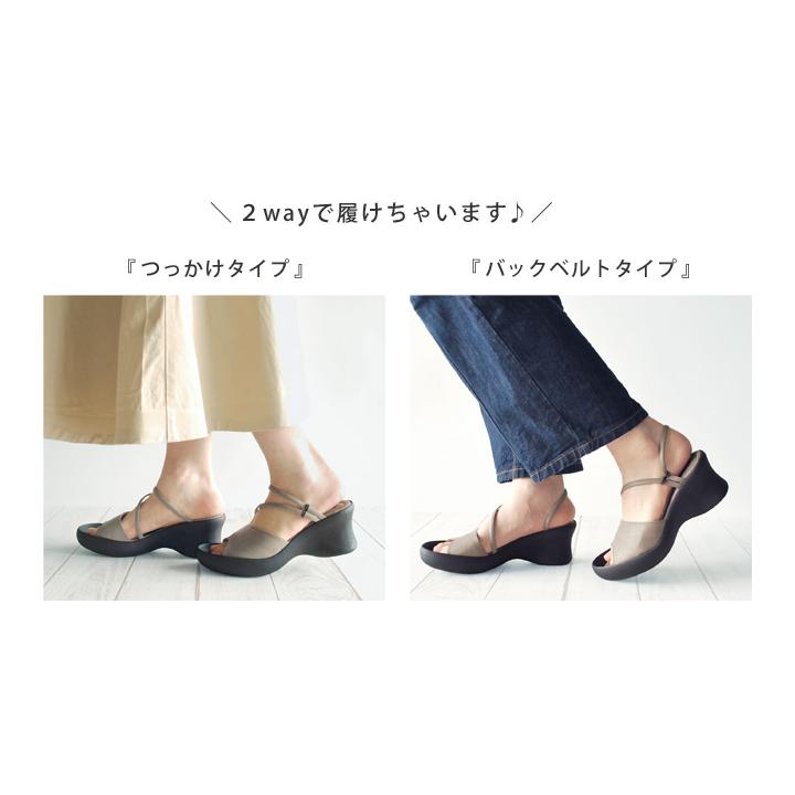 Regetta Canoe リゲッタカヌー CJFH-807a ストラップサンダル アシンメトリー ウェッジサンダル 2way ストラップ ...