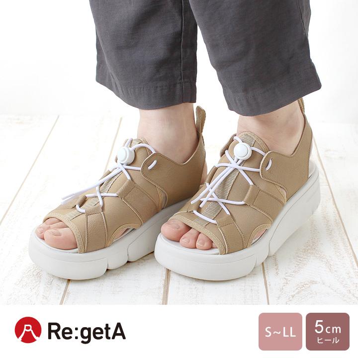 Re:getA セールにも使える1000円OFFクーポン配布中 リゲッタ RE-253 軽量 厚底 異素材 スポーティーサンダル レディース 履きやすい 歩きやすい つっかけ EVA : リ ...