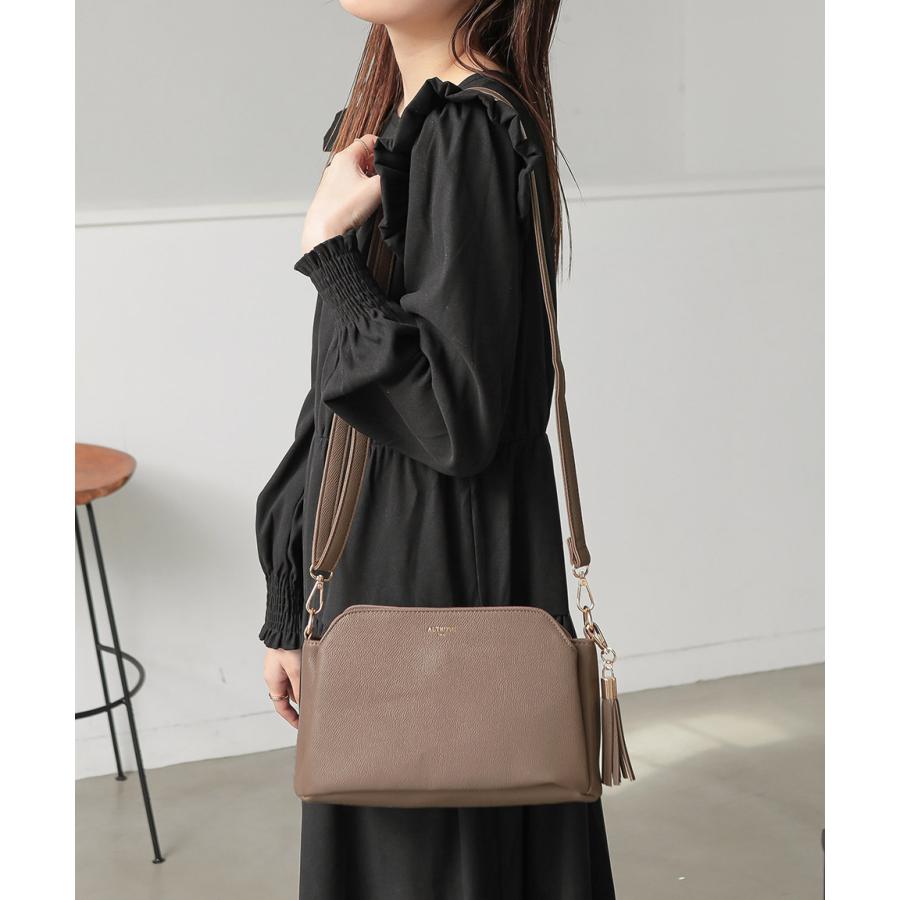 ショルダーバッグ ショルダー 斜めがけ タッセル チャーム 合皮 レザー風 無地 シンプル インナーバッグ レディース : 332509 : バッグ 雑貨 ALTROSE アルトローズ ...
