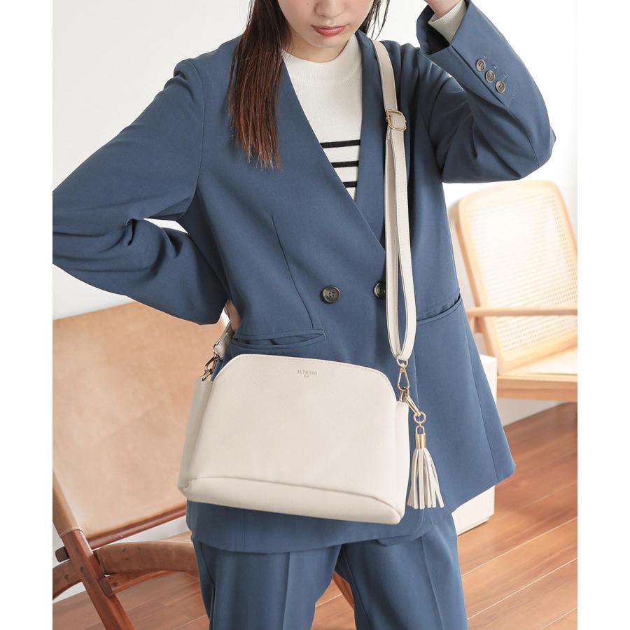 ショルダーバッグ ショルダー 斜めがけ タッセル チャーム 合皮 レザー風 無地 シンプル インナーバッグ レディース : 332509 : バッグ 雑貨 ALTROSE アルトローズ ...