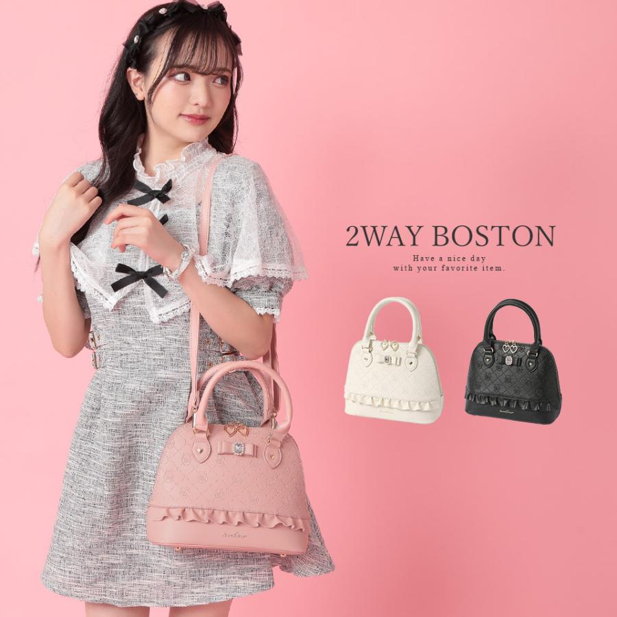 ALTROSE ボストンバッグ ボストン ミニボストン 小さい ショルダーバッグ ショルダー ビジュー リボン ハート 量産 2WAY 2way ポタージュ : バッグ 雑貨 ALTROSE ...