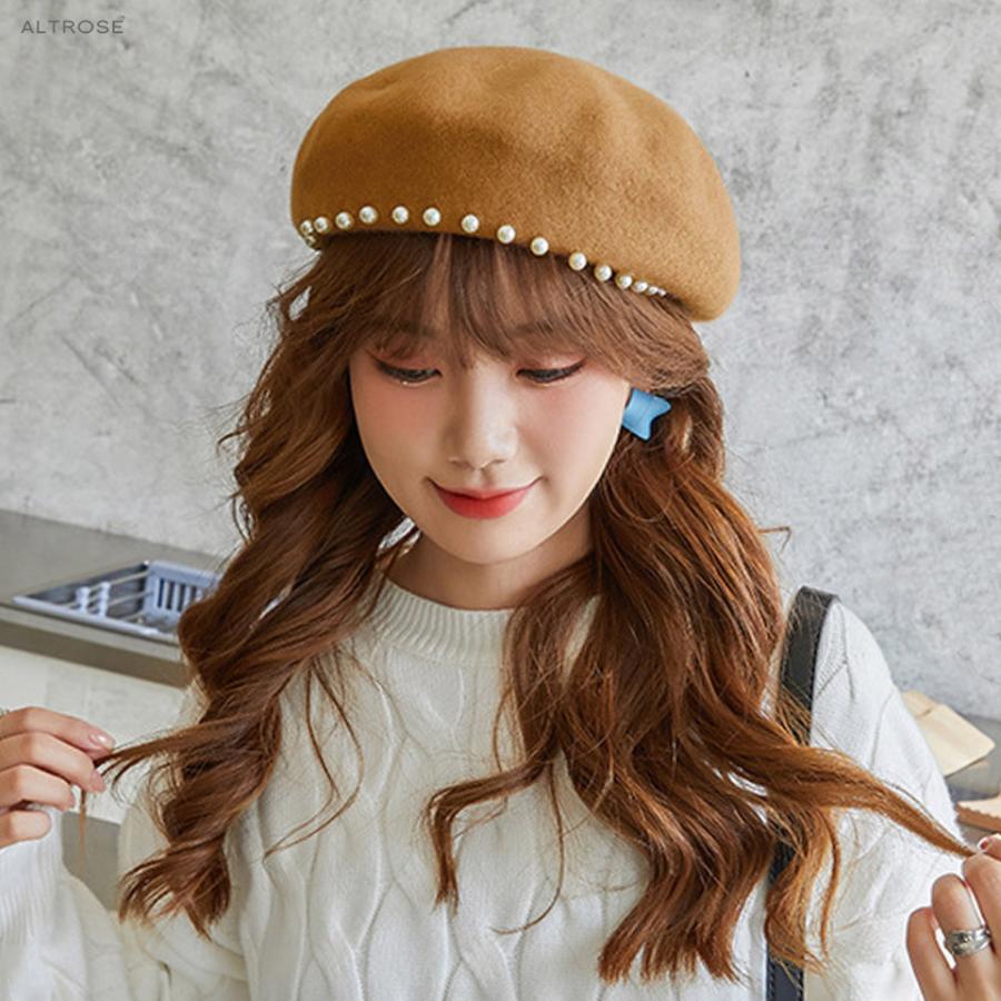 ALTROSE 【ALTROSE】ベレー帽 レディース 帽子 ハット おしゃれ かわいい フェミニン レトロ ガーリー 韓国 秋冬 フェルト パール ベレー : バッグ 雑貨 ALTROSE ...