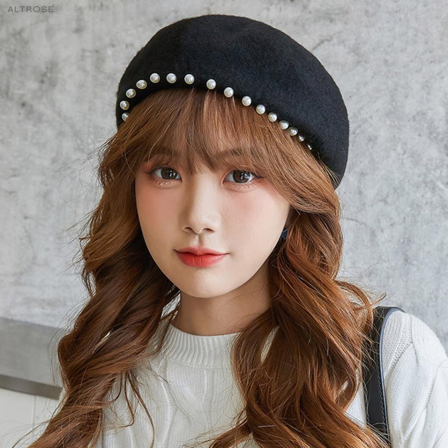ALTROSE 【ALTROSE】ベレー帽 レディース 帽子 ハット おしゃれ かわいい フェミニン レトロ ガーリー 韓国 秋冬 フェルト パール ベレー : バッグ 雑貨 ALTROSE ...
