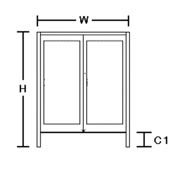 クリエラ クリエラガラスドアSG 半外付型 三方枠仕様 特注 W1085〜1855×H1109〜2426mm オーダーサイズ 店舗ドア 両開き ...